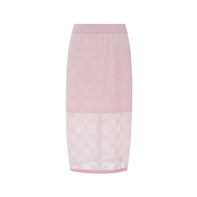 BESIONIA SS25 캐주얼 롱 기장 스커트 여성 핑크 - POIZON